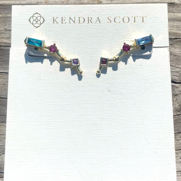 Kendra Scott | Jewelry | Kendra Scott Sutton Gold Ear Climbers In Jewel ...